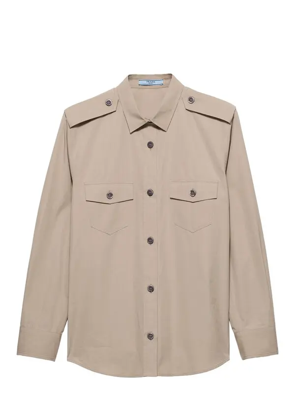 Prada Cotton Poplin Shirt - Neutral