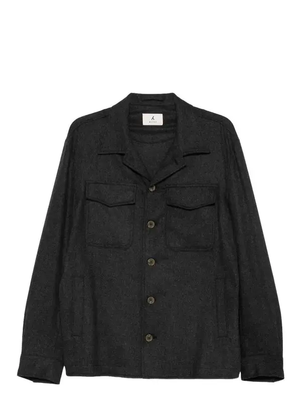 MYTHS Flap-pockets Buttoned Overshirt - Grey