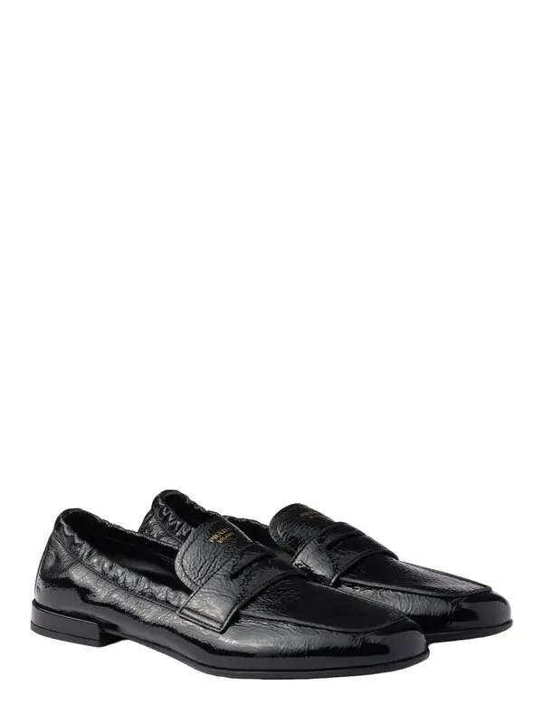 Prada Shuffle Patent Leather Loafers - Black