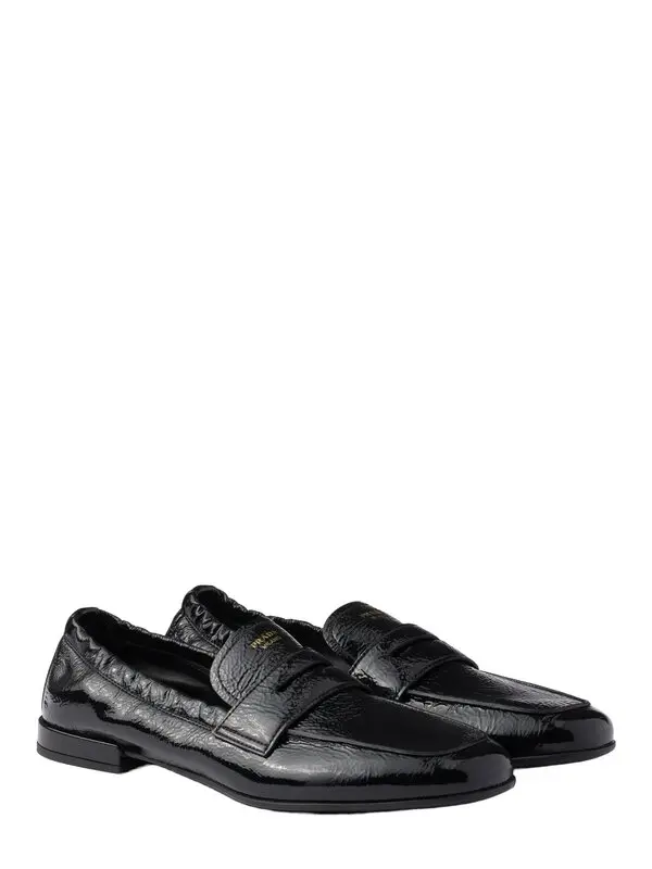 Prada Shuffle Patent Leather Loafers - Black