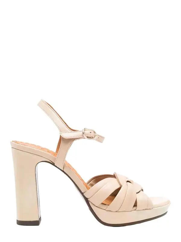 Chie Mihara Knotted Leather Platform Sandals - Neutrals