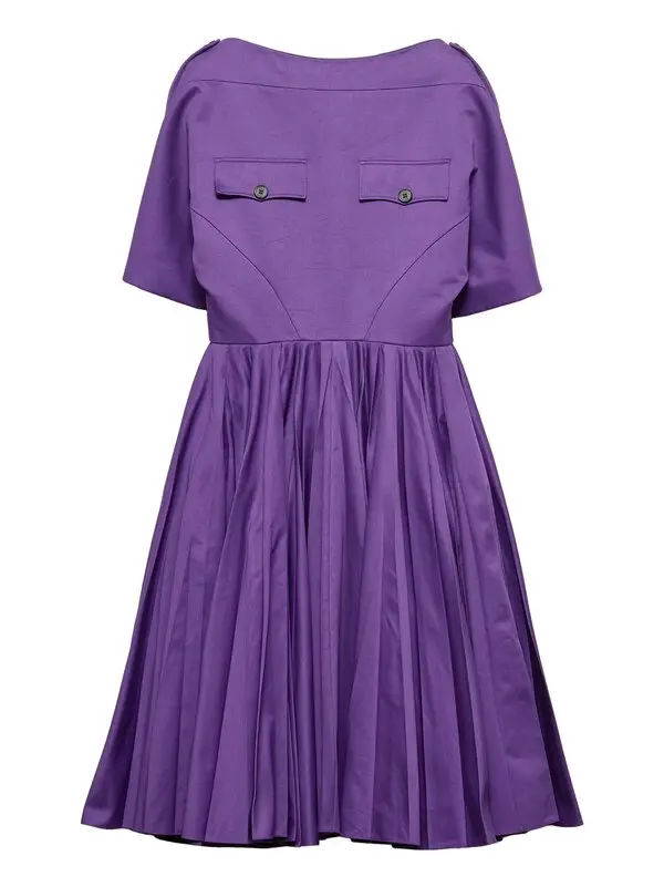 Prada Chino Fit And Flare Dress - Cyclamen