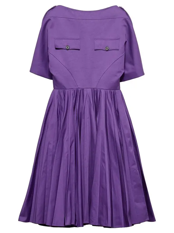 Prada Chino Fit And Flare Dress - Purple