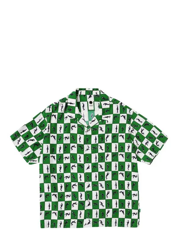 VOWELS Short Sleeve Elvis Shirt - Green