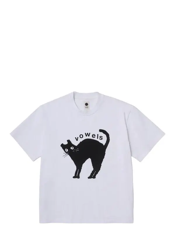 VOWELS Kitty Tee - White