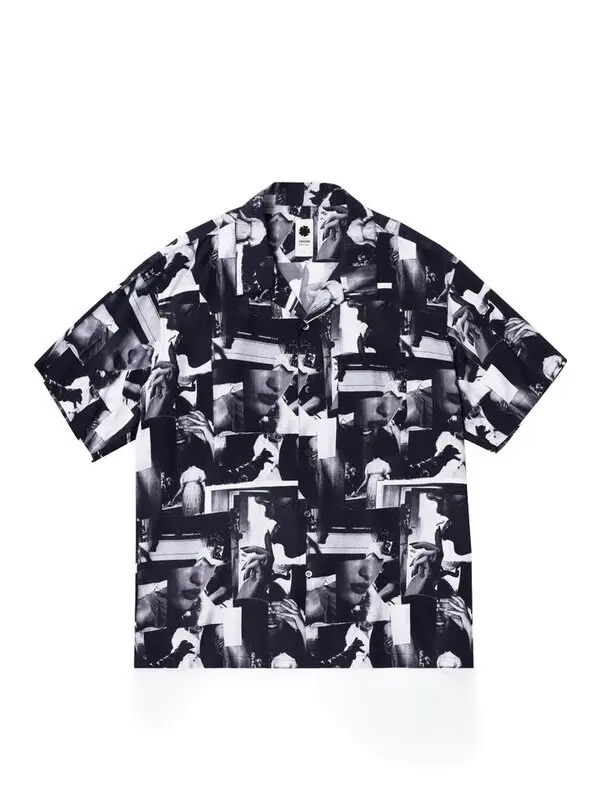 VOWELS Printed Still Shirt - Black