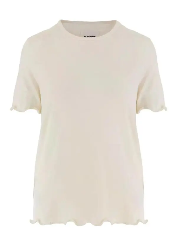 JIL SANDER Scalloped-trim T-shirt - Neutrals