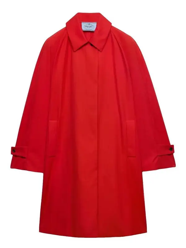 Prada Gabardine Coat - Red