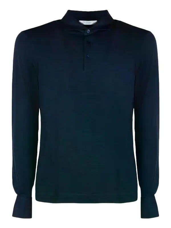 CRUCIANI Long-sleeve Polo Shirt - Blue