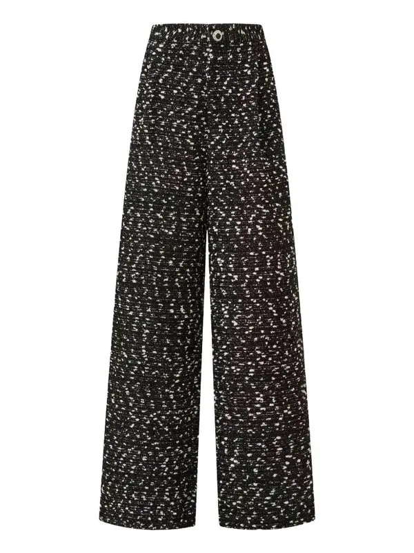 EDWARD ACHOUR PARIS Patterned Wide-leg Trousers - Black