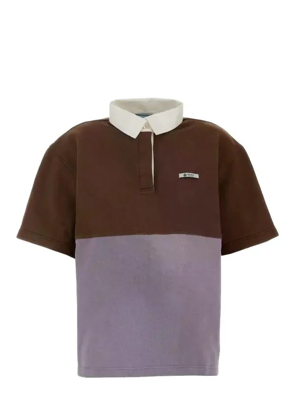 Prada Two-tone Cotton Polo Shirt - Brown