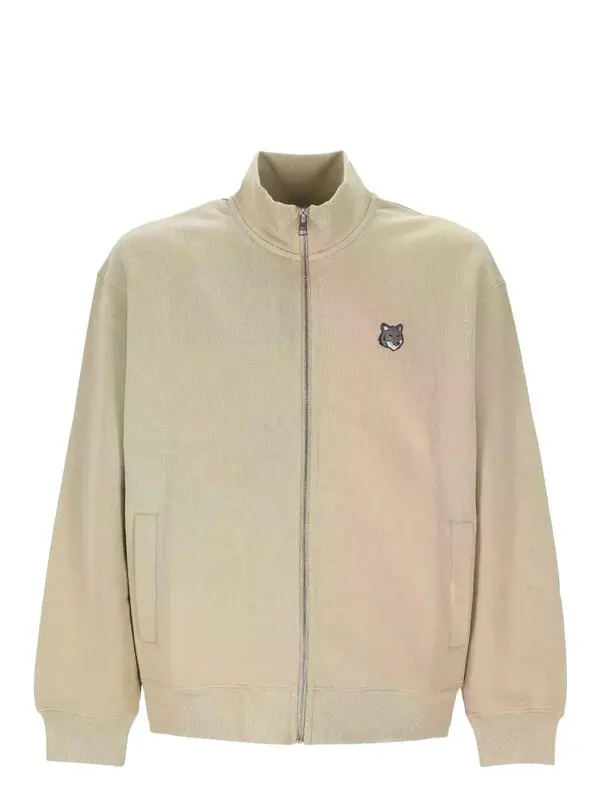 Maison Kitsuné Fox Patch Zip-up Sweater - Neutrals