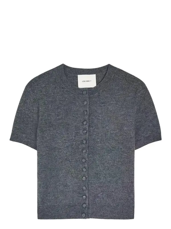 LISA YANG Buttoned Short-sleeve Cardigan - Grey