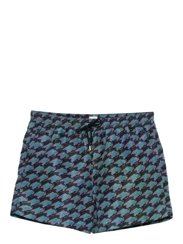 Paul Smith Palm-print Swim Shorts - Blue