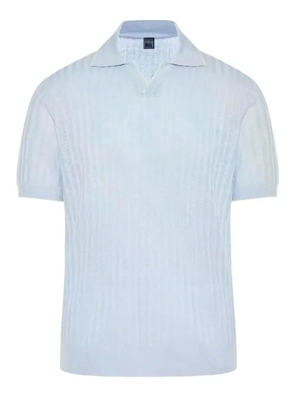 Fedeli Short-sleeve Knitted Sweater - Blue