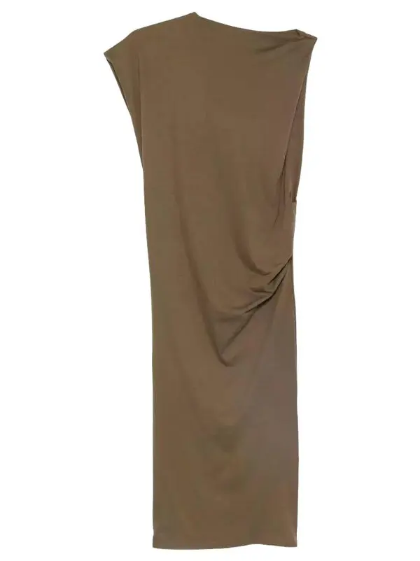 Jacquemus Draped Asymmetric Midi Dress - Green