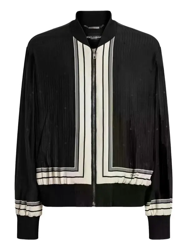 Dolce & Gabbana Striped Zip Jacket - Black
