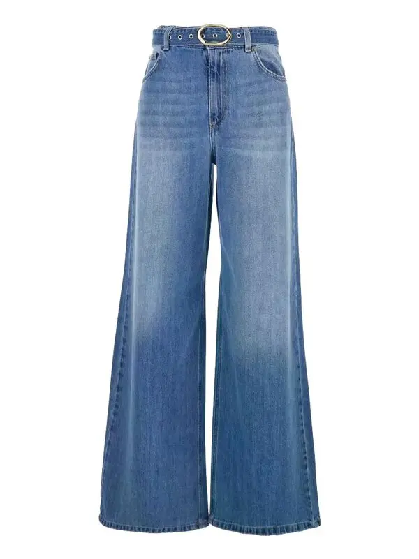 TWINSET Flared Jeans With Belt - Blue