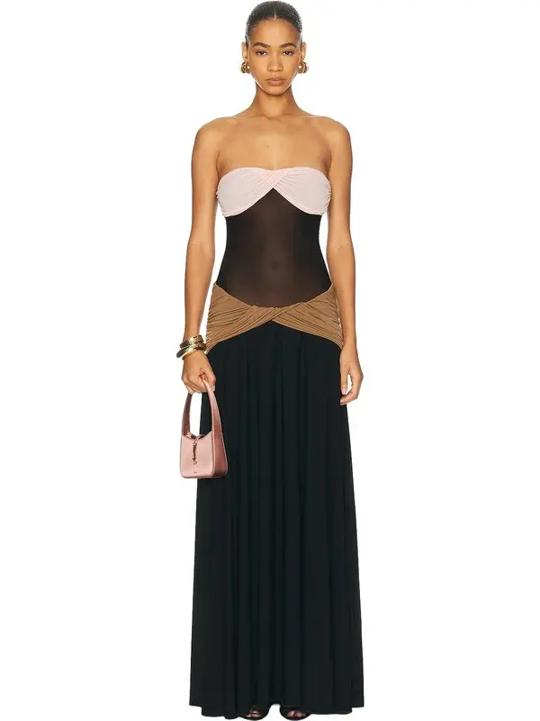 Burc Akyol Caryatid Jersey Dress - Black  Rose Petal  & Hazel