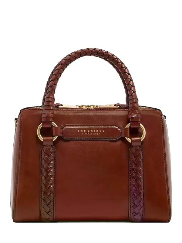 THE BRIDGE Braided-handle Leather Mini Bag - Brown