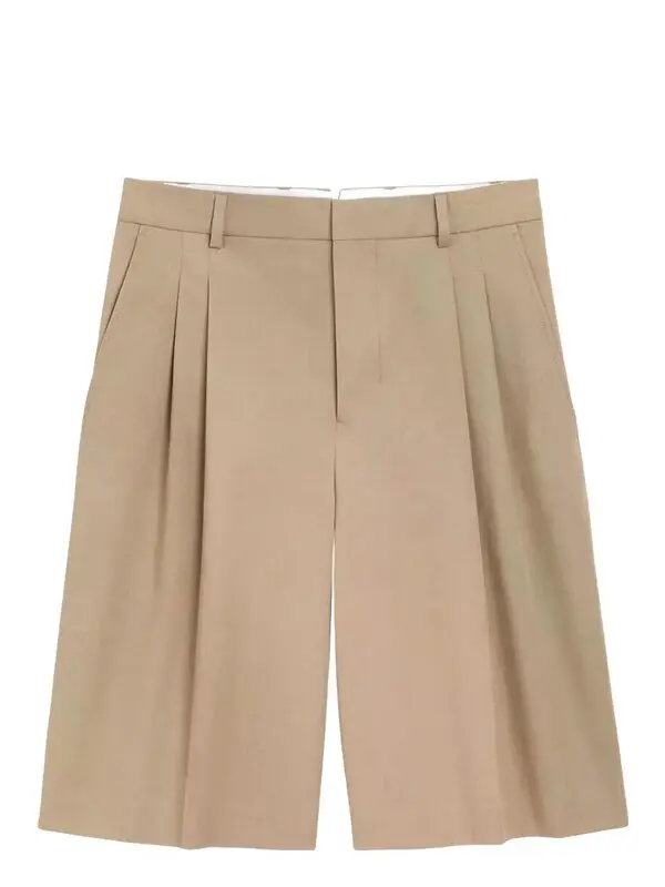AMI Paris Wide-leg Tailored Shorts - Neutrals