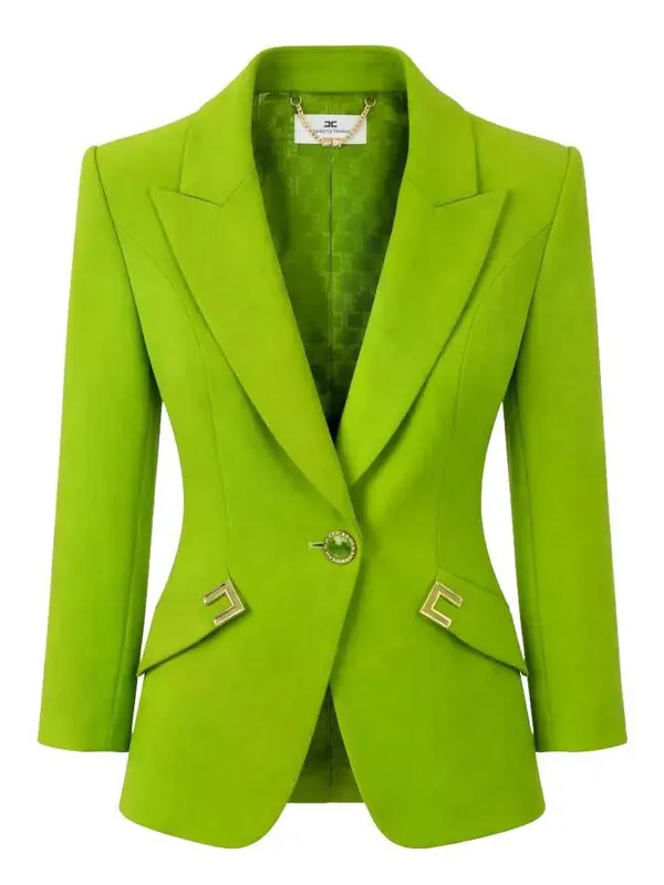 Elisabetta Franchi Button Detailed Blazer - Green