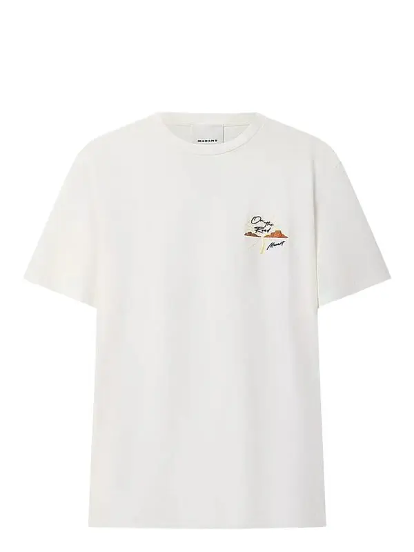 MARANT Honore Embroidery Round-neck T-shirt - Neutrals