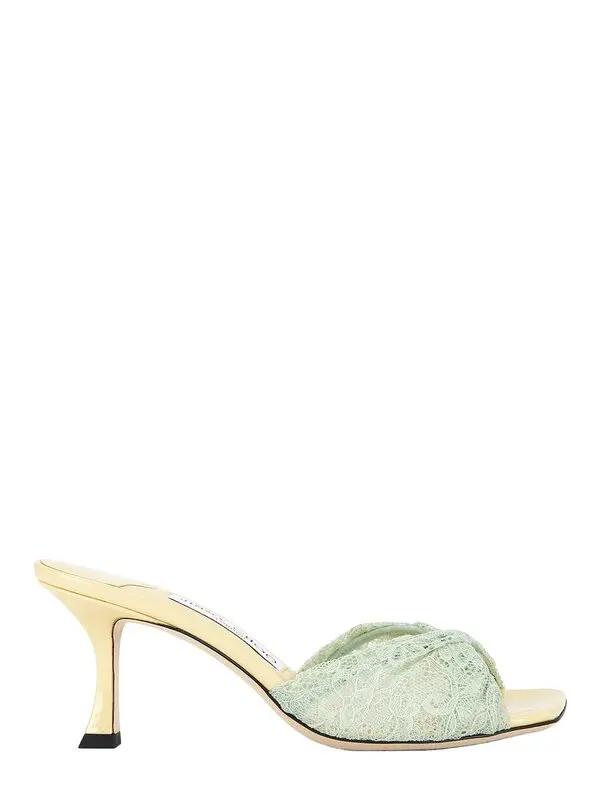 JIMMY CHOO Skye Twist 70 Mule - Verde & Corn