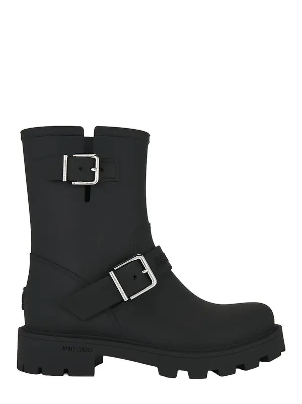 JIMMY CHOO Biker Rain Short Boots - Black