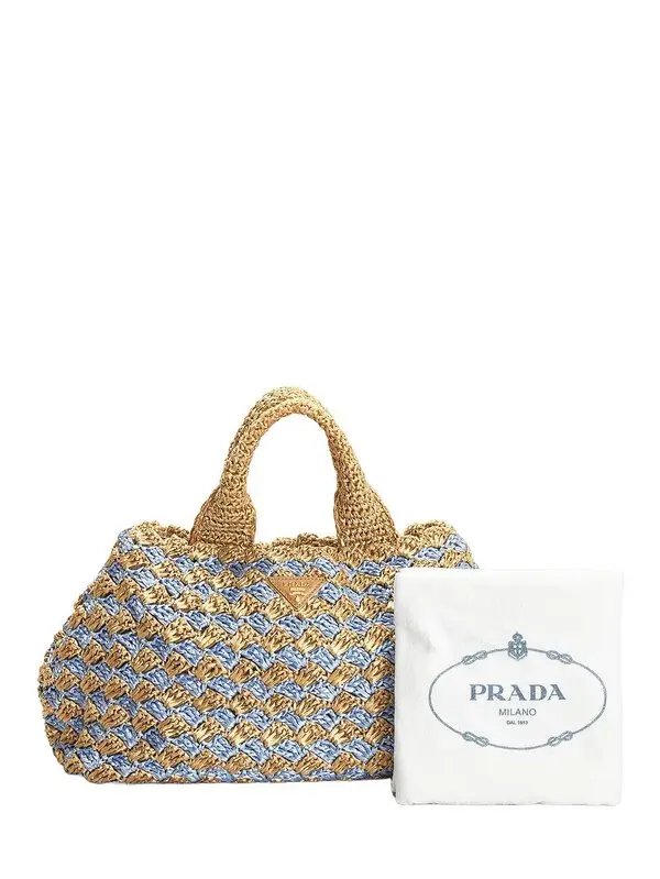 FWRD RENEW Prada Raffia Tote - Blue