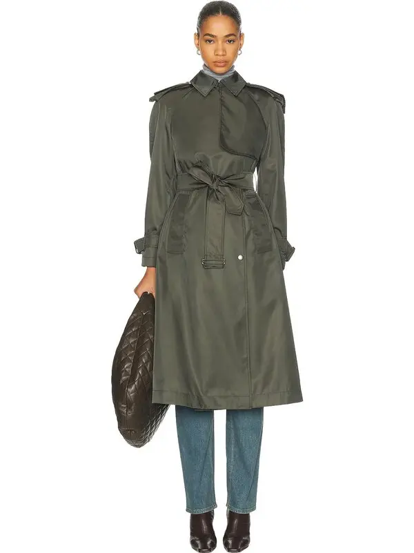 Burberry Tilbury Belted Coat - Marrow Green