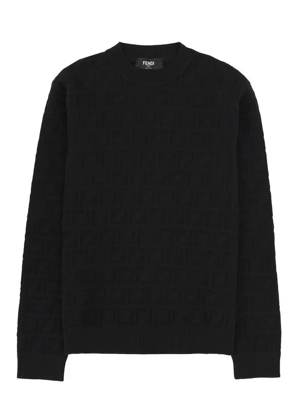 Fendi Ff Weave Jersey - Black