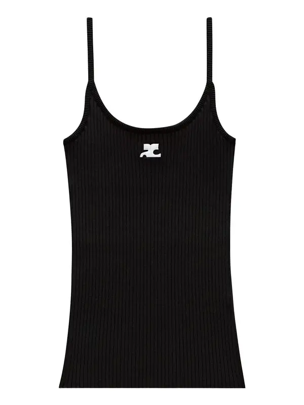 COURREGES Reedition Knit Tank Top - Black