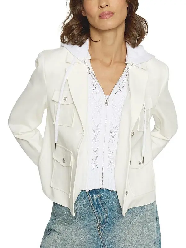 Central Park West Ponte Suiting Blazer - White