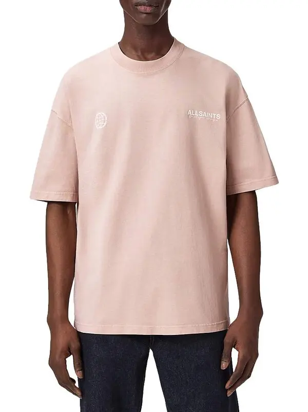 ALLSAINTS Emblem Crewneck Logo T-shirt - Sunbaked Pink