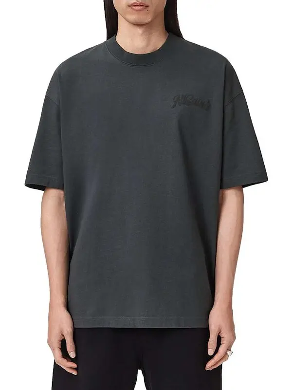 ALLSAINTS Odyssey Crewneck Logo T-shirt - Washed Black