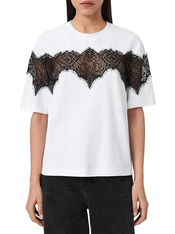 ALLSAINTS Lisa Lace Tee - Optic White