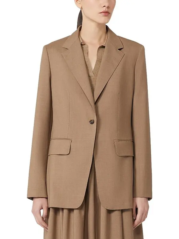 Max Mara Circense Notched Lapel Blazer - Hazelnut Brown
