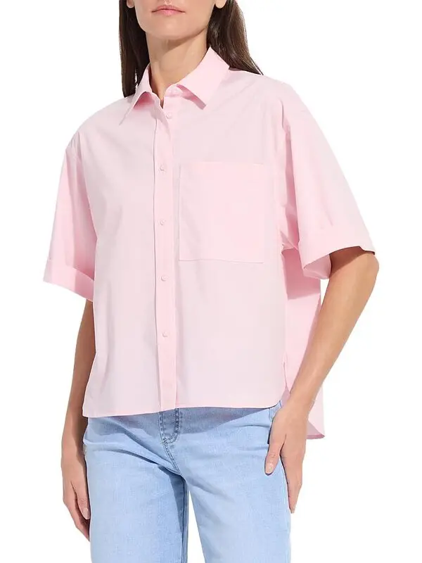Lyssé Corinna Oversized Cropped Shirt - Rose