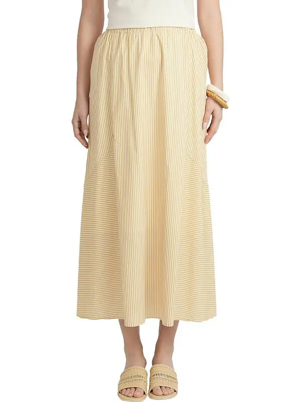 POINT Striped Poplin Skirt - Yellow Stripe