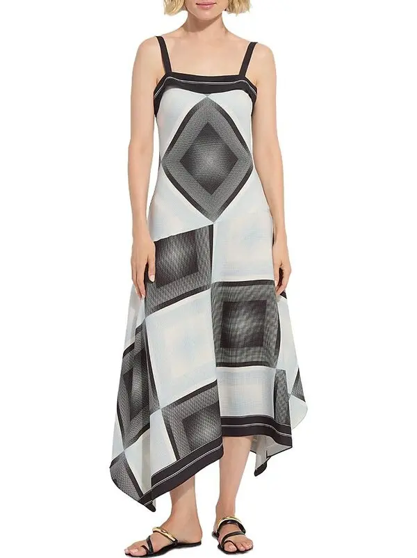 Lyssé Sarai Handkerchief Asymmetric Dress - Halftone Scarf