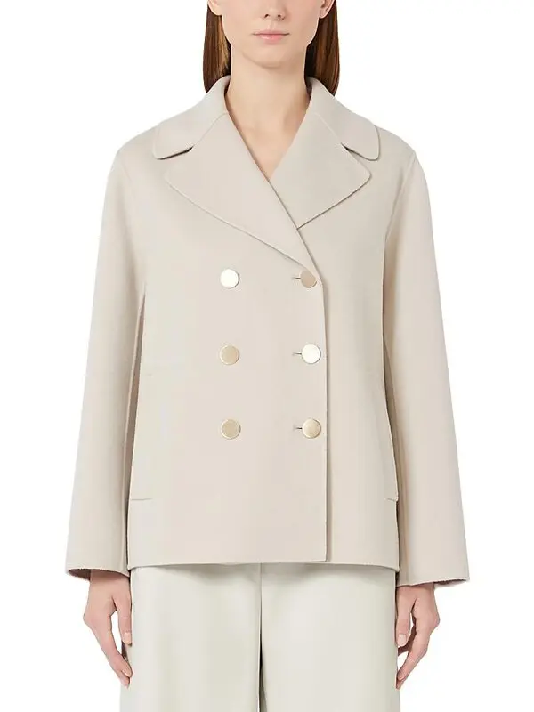 Max Mara Double-breasted Wool Jacket - Sand