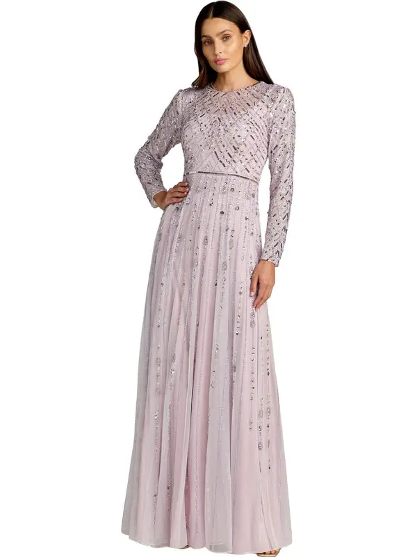 Mac Duggal Hand-embellished A-line Gown - Vintage Lilac