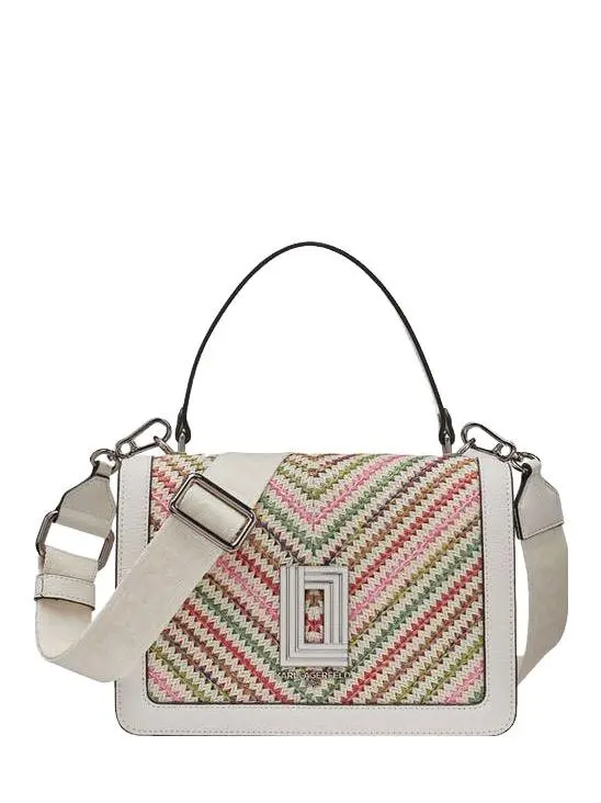 Karl Lagerfeld Paris Simone Chevron Raffia Satchel - Multi Combo