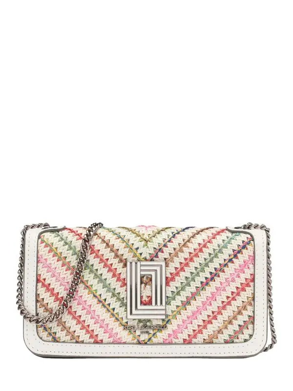 Karl Lagerfeld Paris Kosette Chevron Raffia Shoulder Bag - Multi Combo