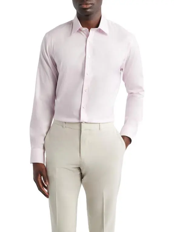 Nordstrom Trim Fit Premium Performance Dress Shirt - Pink Riverton Dobby