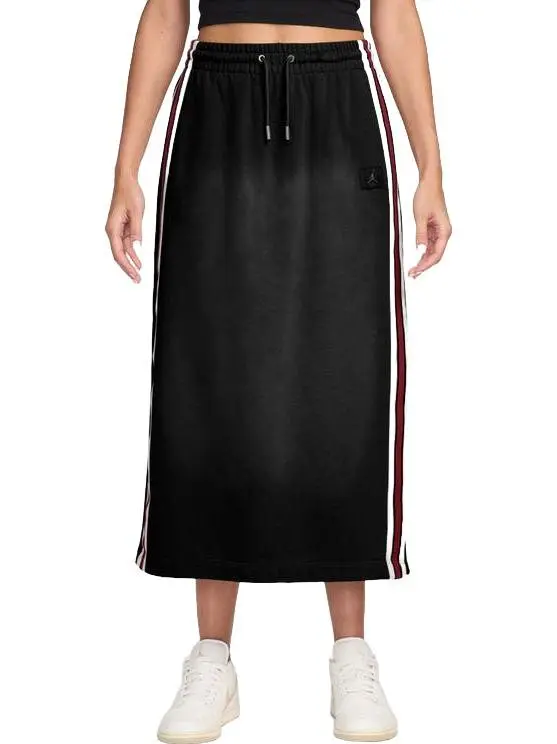 JORDAN Sportswear Cotton Midi Skirt - Black/dark Smoke Grey