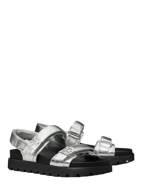 Tory Burch Mellow Sport Sandal - Silver/perfect Black