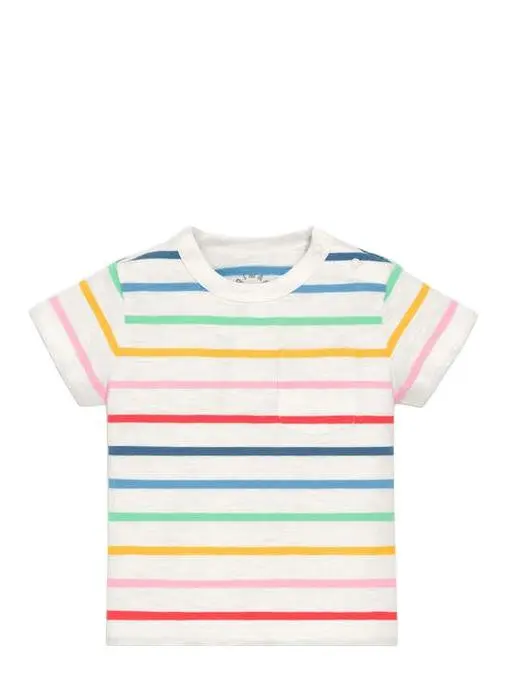PRIMARY Baby Short Sleeve Tee - Ivory Rainbow Sunrise Stripe