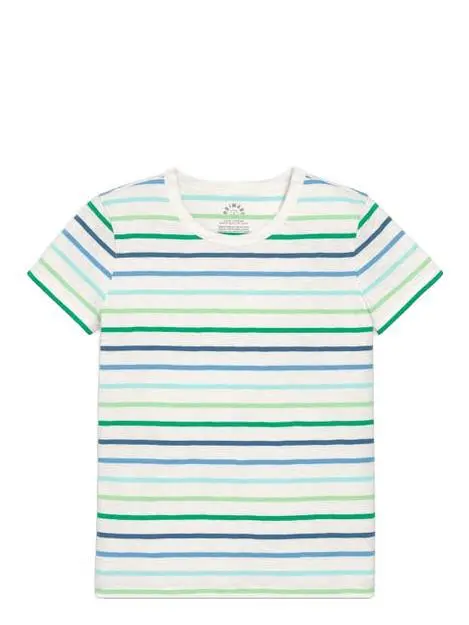 PRIMARY Multi Stripe Classic Tee - Cool Mist Stripe
